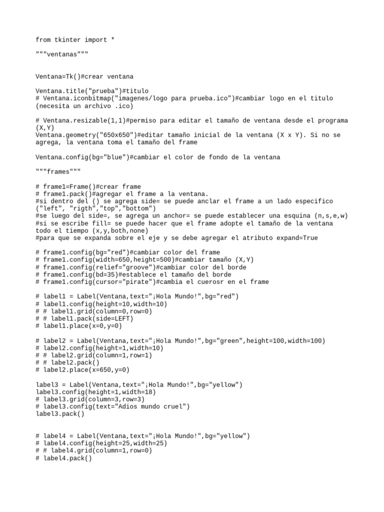 TKinter Apuntes | PDF | Métodos y materiales de enseñanza | Informática