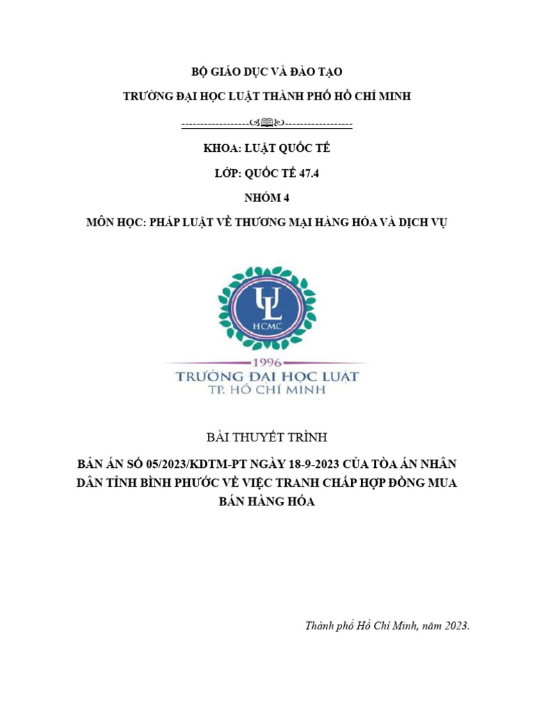 HHDV thuyết trình bản án số 5 | PDF