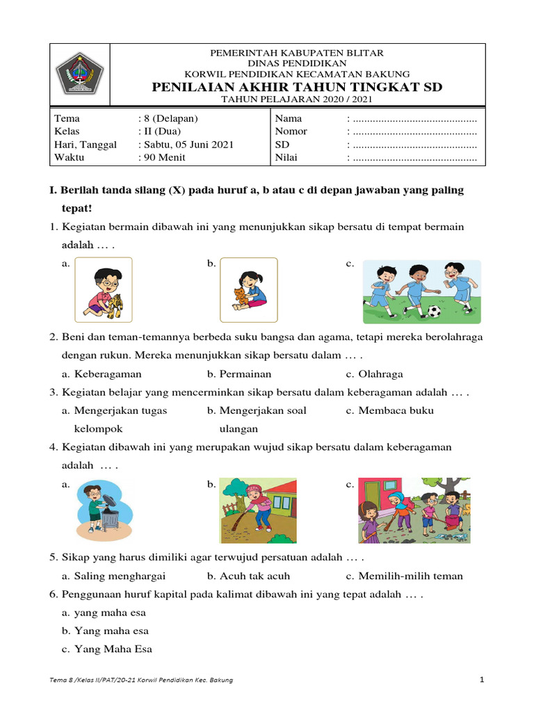 Soal Pat Tema 8 Kelas 2 | PDF