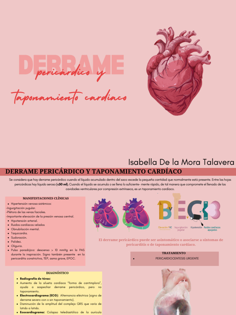 Derrame Pericárdico y Taponamiento Cardíaco | PDF