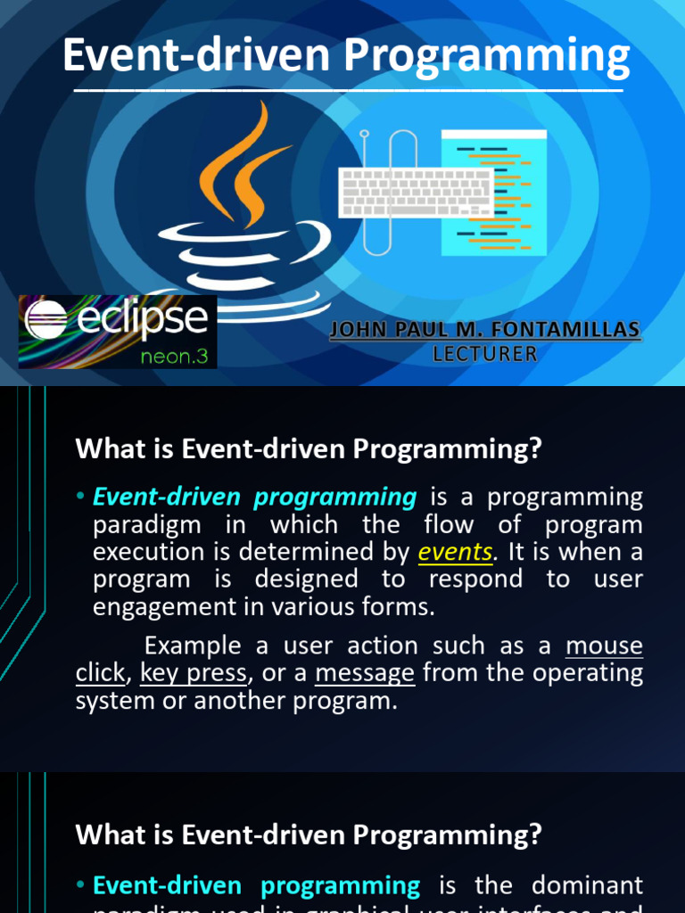 1. Event Driven Intro | Download Free PDF | Computer Programming | Computer Program
