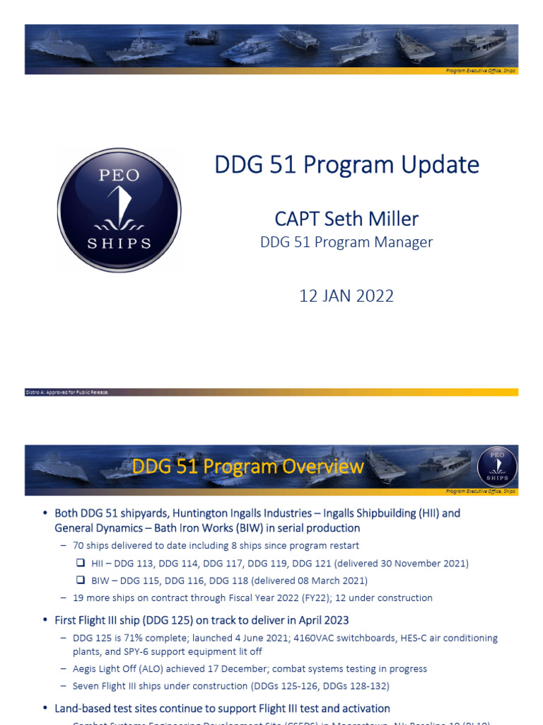 SNA2022 CAPTSethMiller DDG51Update | PDF | Ships Of The United States ...