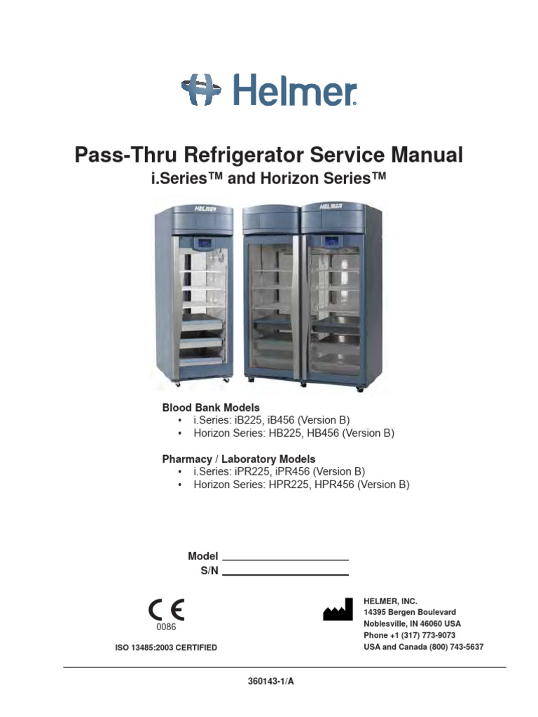 Pass Thru Refrigerator Service Manual 360143 1 | PDF | Switch ...