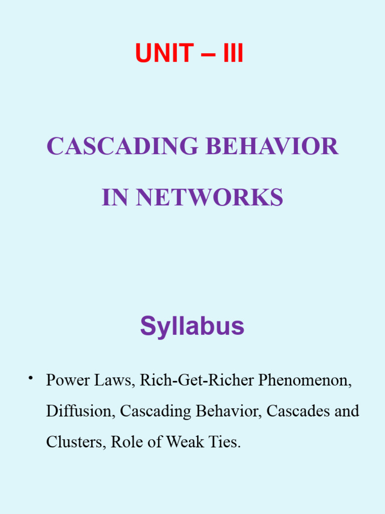 Sna Unit 3 | PDF | Power Law | Logarithm