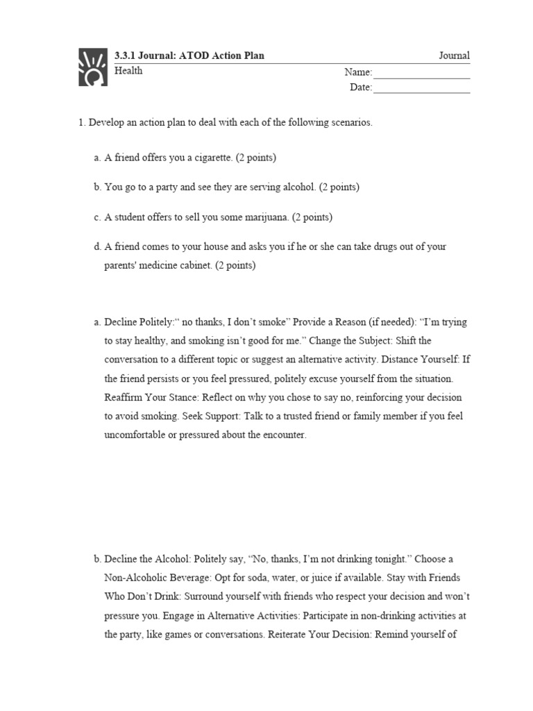 3.3.1 Journal - ATOD Action Plan (Journal) | PDF | Self-Improvement