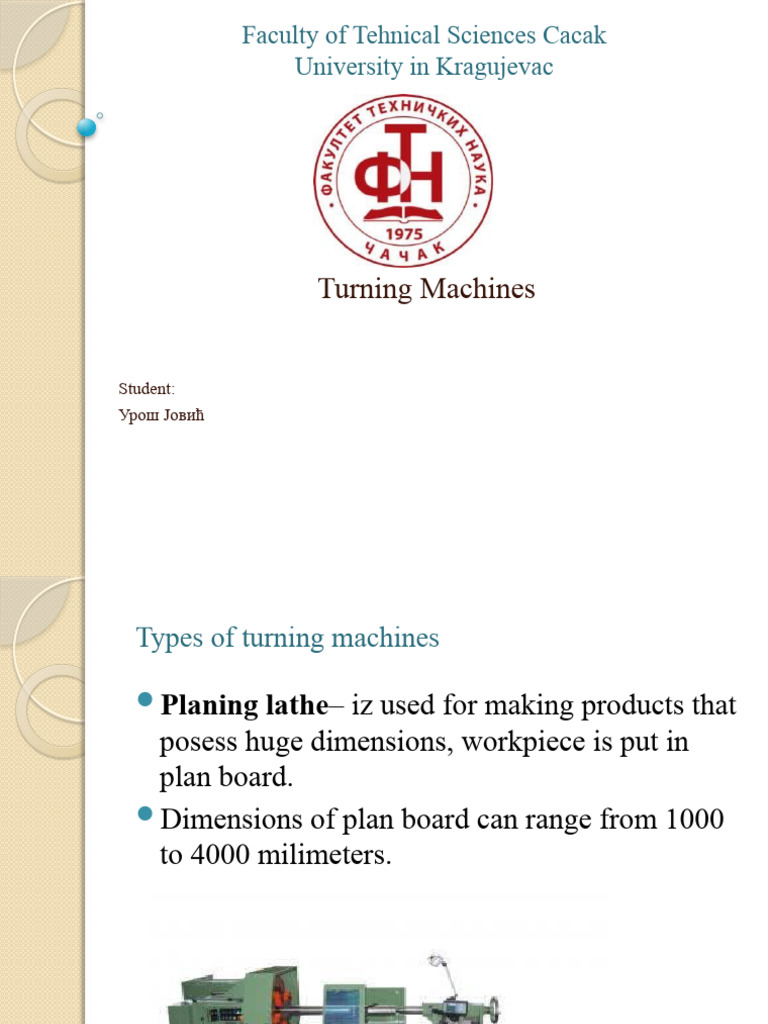 Types of Turning Machines Explained | PDF | Tools | Metalworking