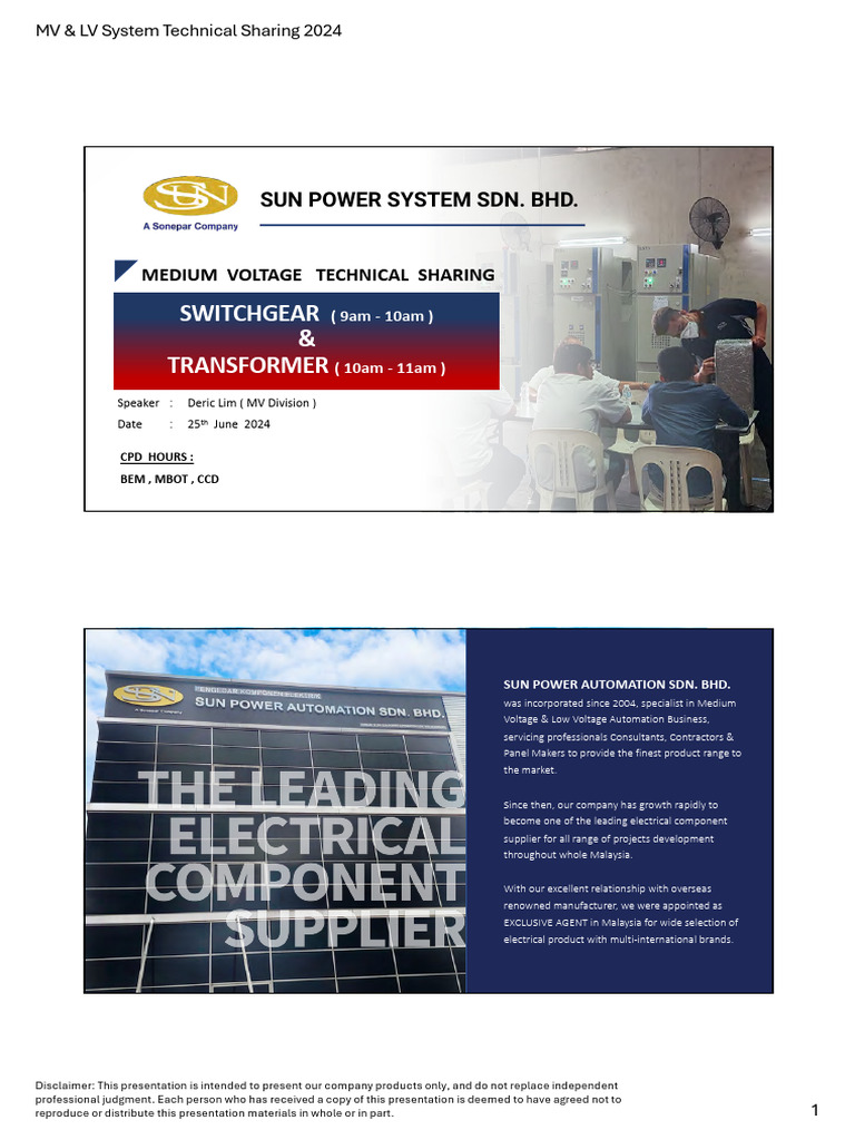 01-SWITCHGEAR & TRANSFORMER JUN 2024 | PDF | Electrical Substation | Electrical Engineering