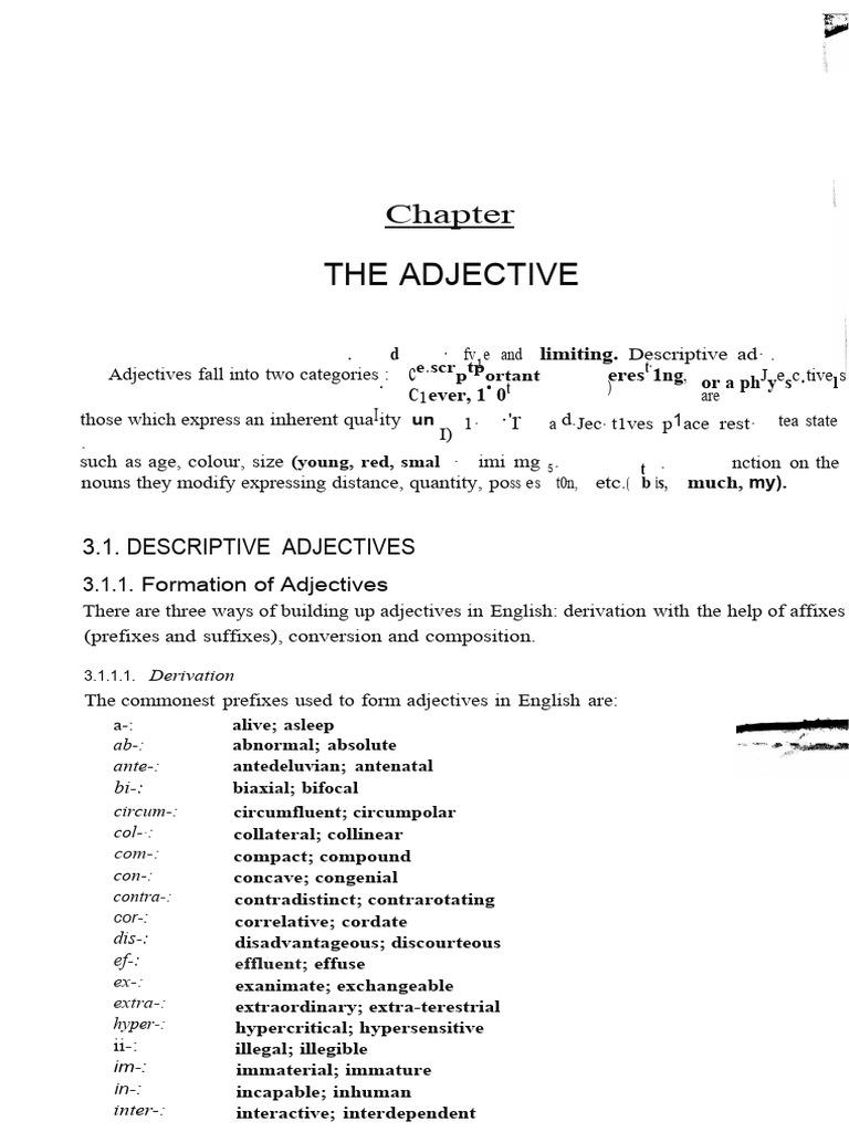 Adjectives Formation | PDF | Adjective | Adverb