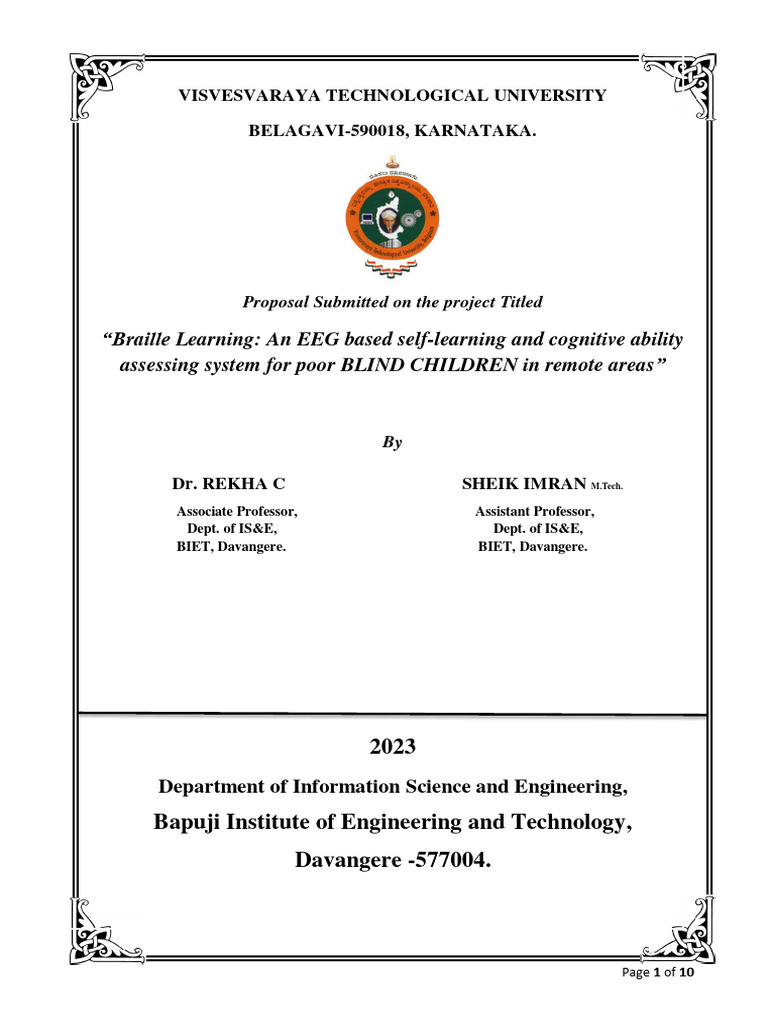 VTU - RFP - 23 - Proposal-Project | PDF | Visual Impairment | Computer ...