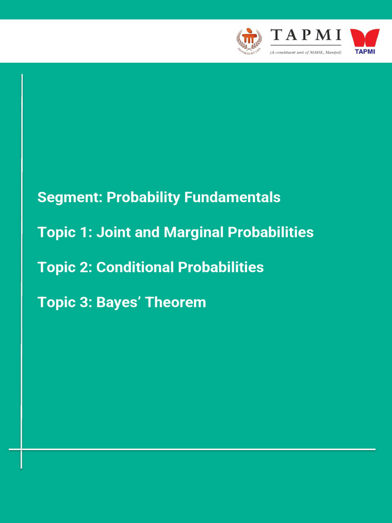RM-Topic 2-Probability Fundamentals | PDF | Probability | Dice
