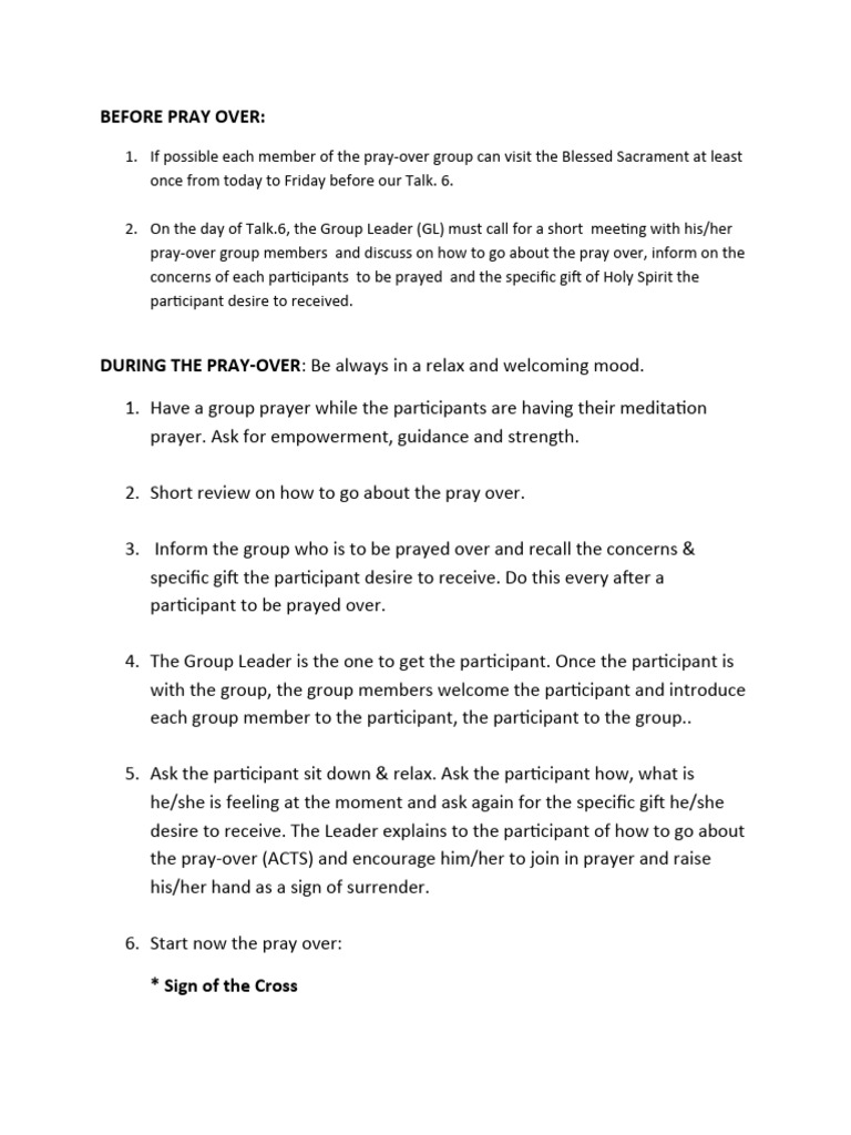 Pray Over Guide | Download Free PDF | Prayer | God The Father