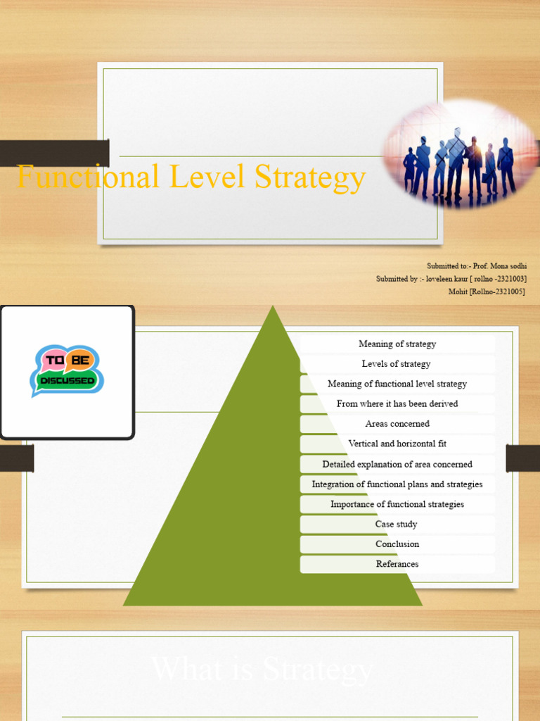 Functional Level Strategy PPT-4 | PDF | Strategic Management | Private Sector