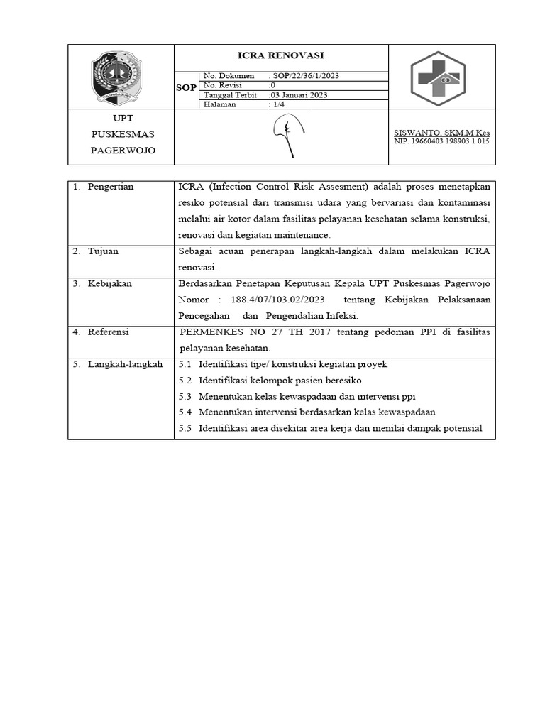 Sop Icra Renovasi | PDF | Pengelolaan Keuangan & Uang