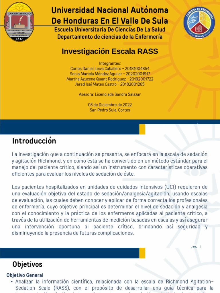 Investigacion Escala Rass | PDF | Unidad de Cuidados Intensivos ...