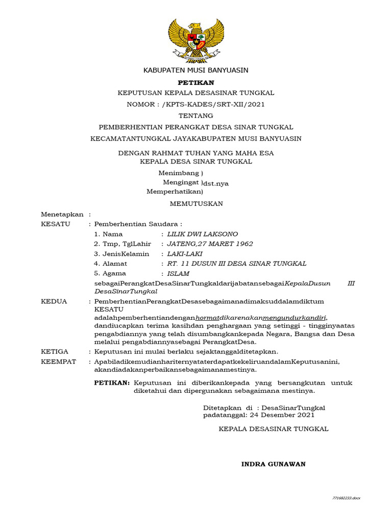 SK PEmberhentian | PDF