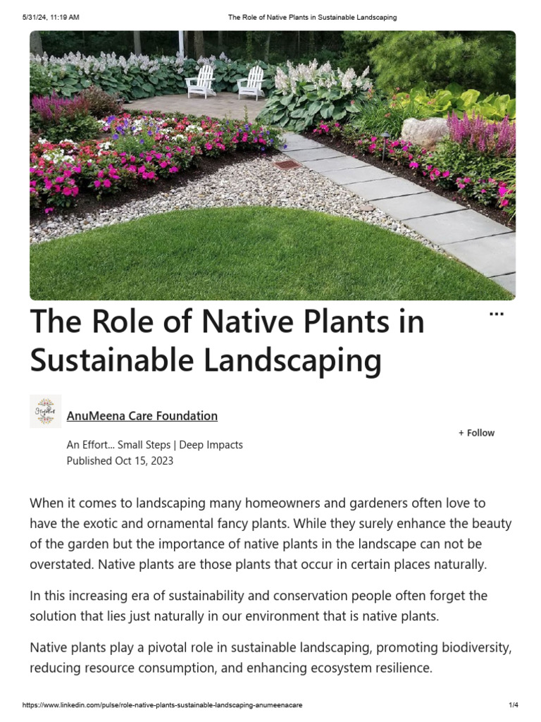 The Role of Native Plants in Sustainable Landscaping | Download Free ...