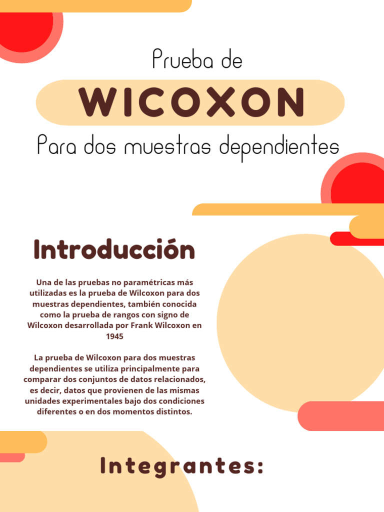 Prueba de Wilcoxon para Dos Muestras Dependientes | PDF | Hipótesis ...