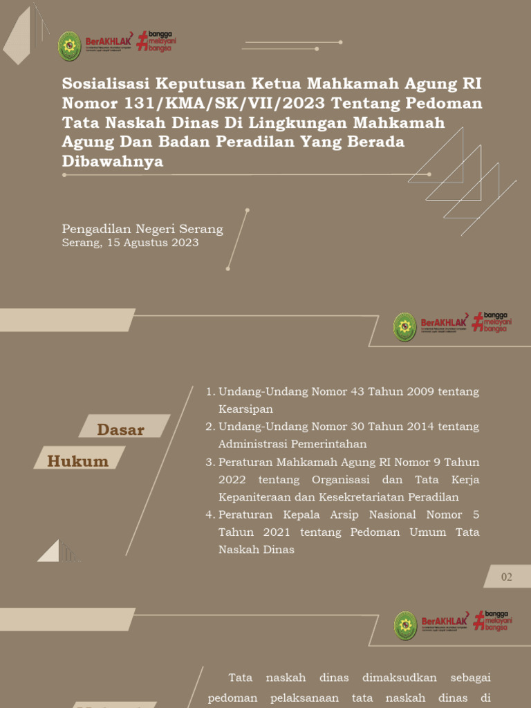 Sosialisasi SK Kma 131 TTG Tata Naskah Dinas Versi 2 Fixs | PDF