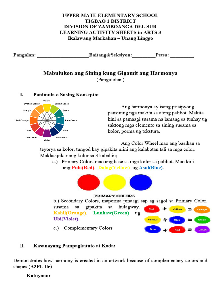 Arts3 Las Q2 M1 | PDF