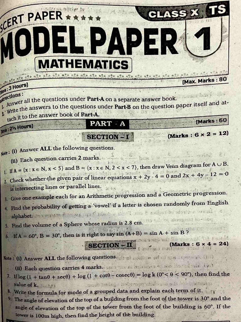 SSC 10 Maths mp1-10 | PDF