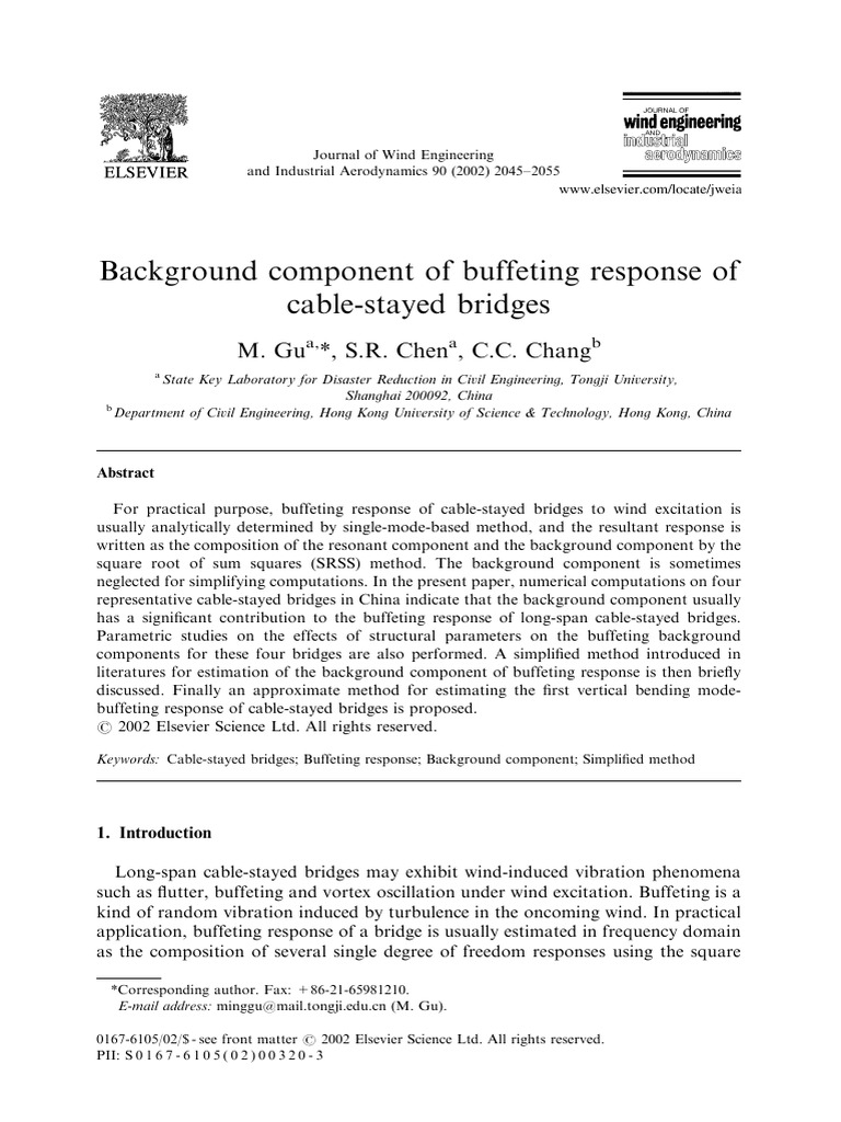 Background Component of Buffeting Response of Cable Stayed Bridges - 2002 - Journal of Wind ...