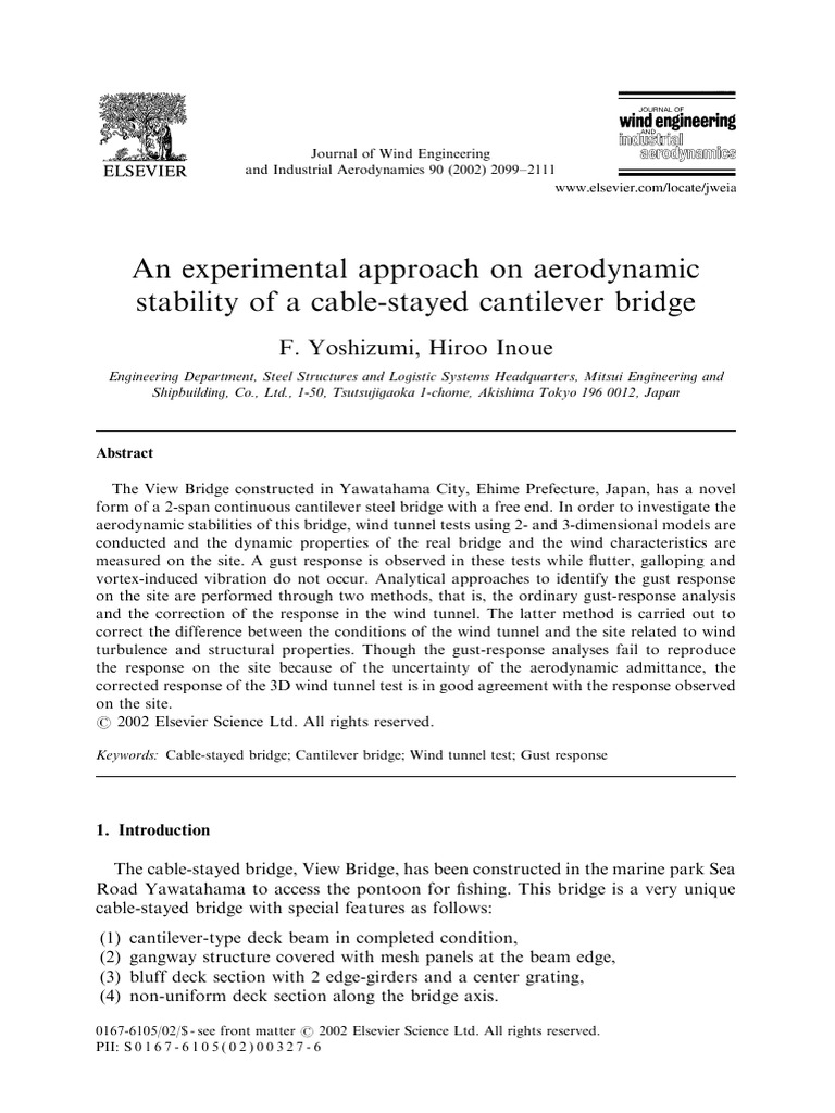 Aerodynamic Stability of Cable-Stayed Bridge | PDF | Wind Tunnel ...