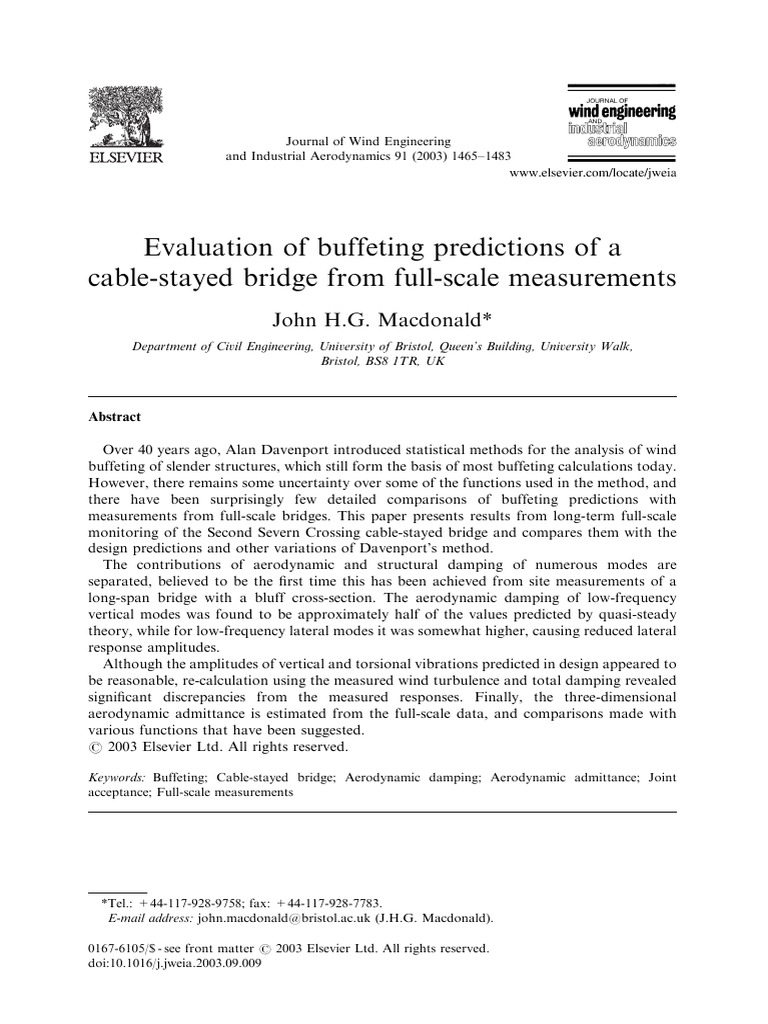 Evaluation of Buffeting Predictions of A Cable-Stayed Bridge From Full ...