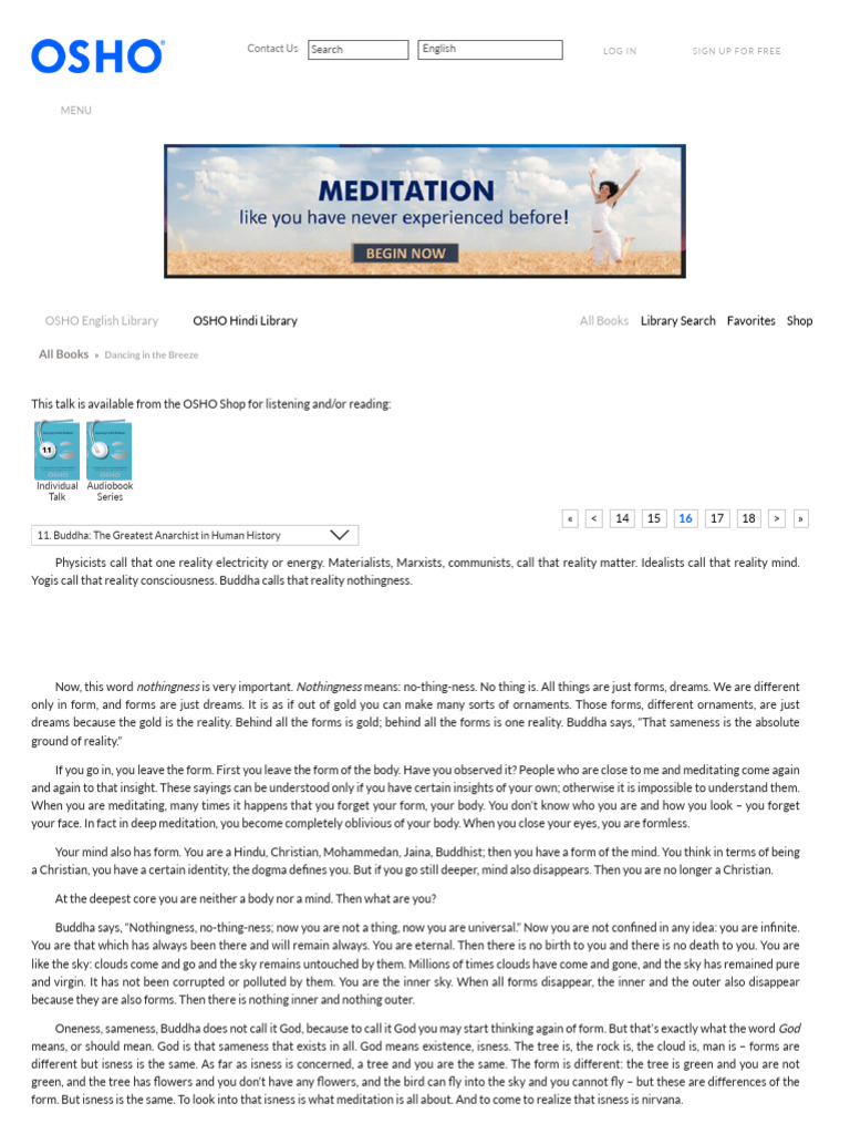 Nothingness - Insights - Isness - OSHO Online Library | PDF | Rajneesh ...