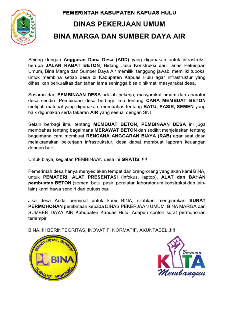 Pamflet Bina Desa Lengkap | PDF