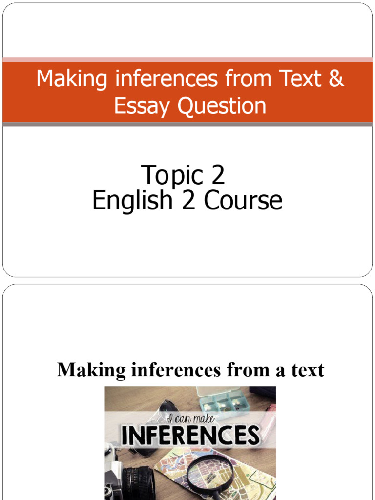 Making Inferences From Text Essay Question (UPDATED) | PDF | Essays ...