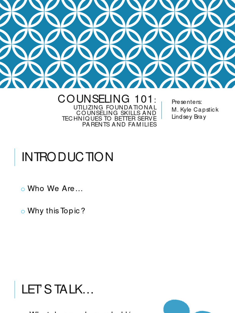 Foundational Counseling Skills 101 | PDF | Psychological Concepts ...