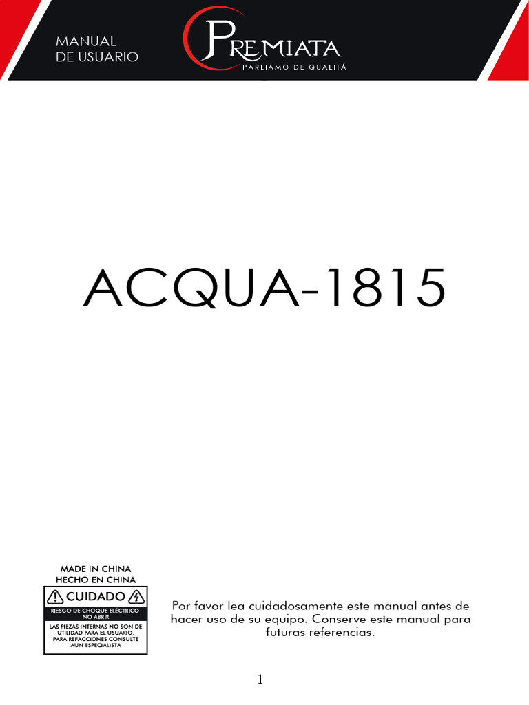 Acqua 1815 Manual | PDF