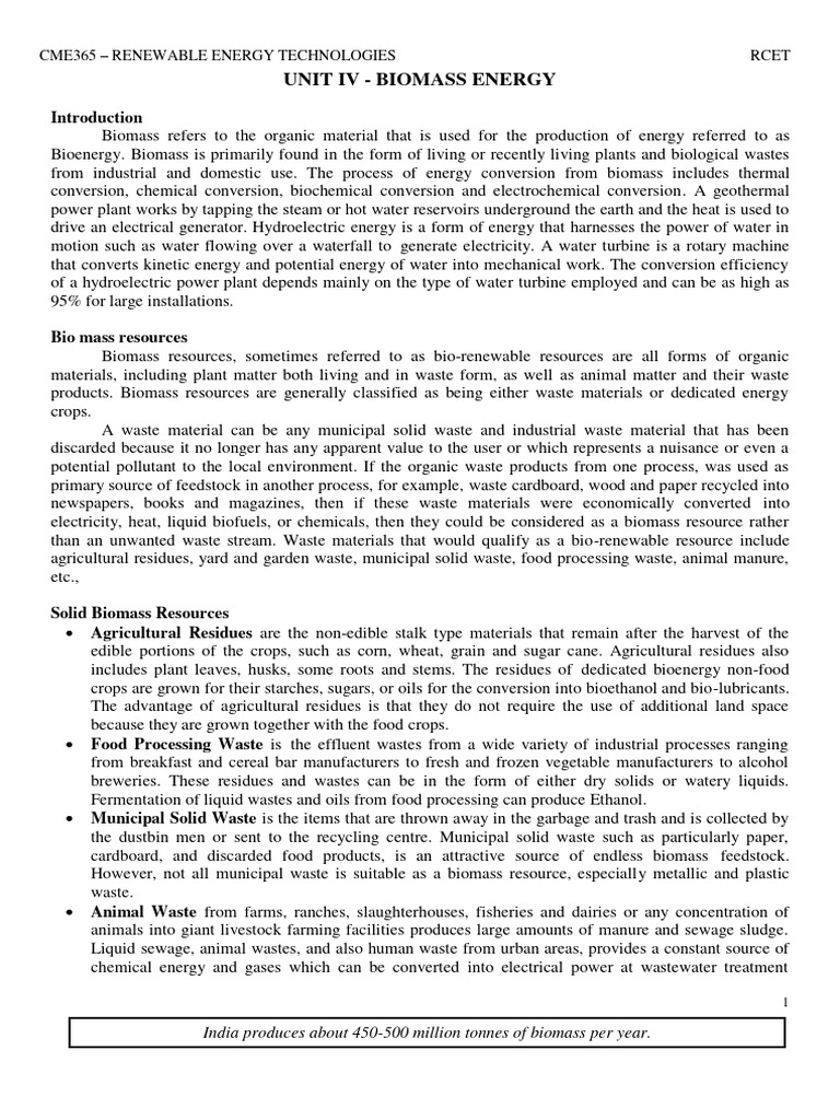 UNIT 4 Bio energy new | PDF | Gasification | Anaerobic Digestion