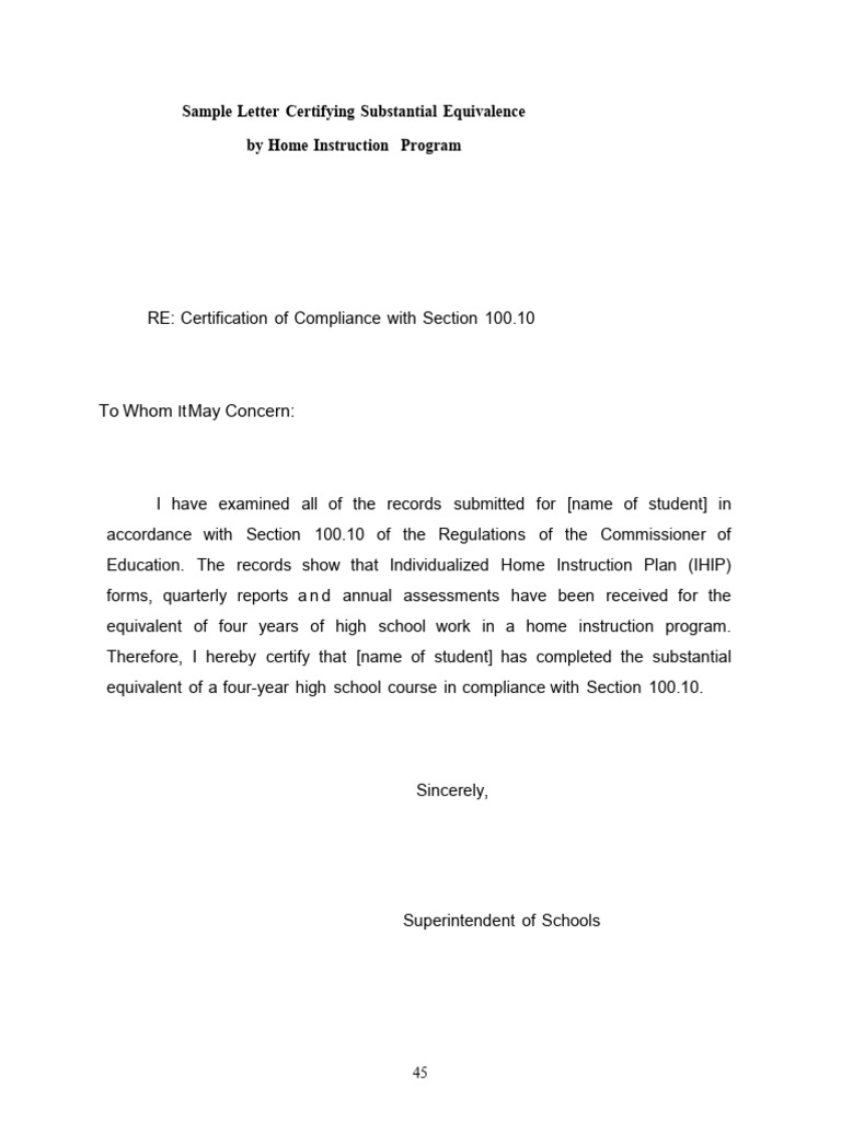 Home Instruction Compliance Certification | PDF | Career & Growth | Business