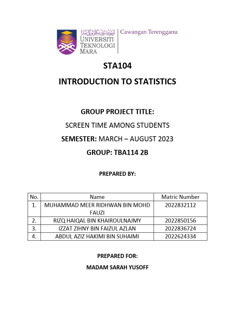 Assignment Group Project STA104 2023 | Download Free PDF | Skewness | Social Media
