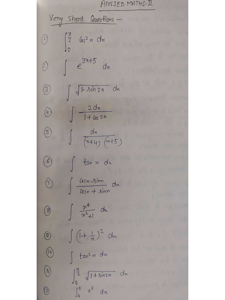 Applied Maths II Important Questions | PDF