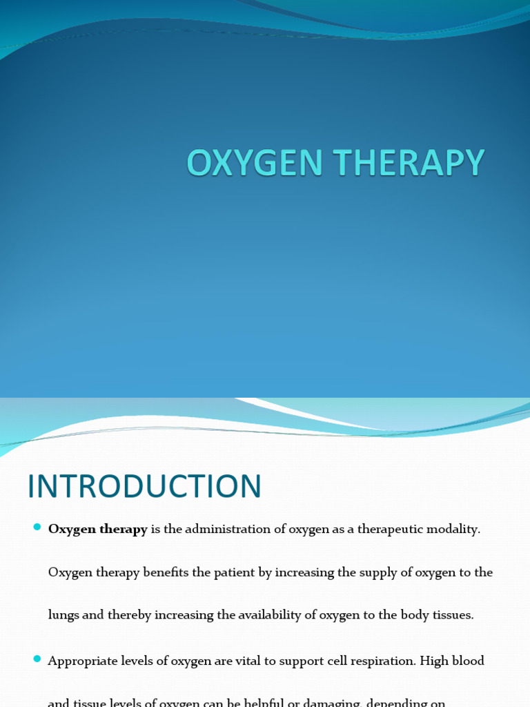 Oxygen Therapy | PDF | Medical Specialties | Physiology
