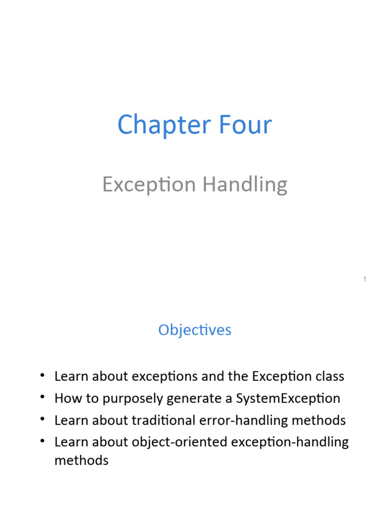 C# Exception Handling Techniques | PDF | Method (Computer Programming) | Class (Computer ...