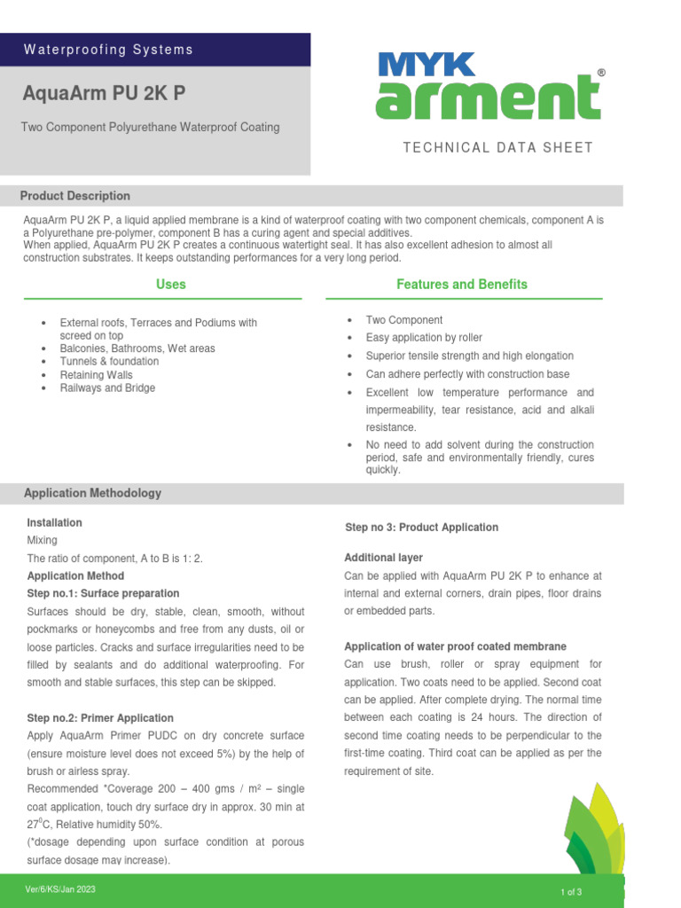 AquaArm PU 2K P | PDF | Coating | Materials