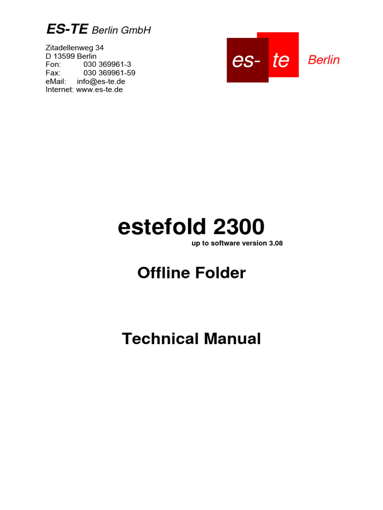 Estefold 2300 Technical Manual | PDF | Computer Architecture | System ...