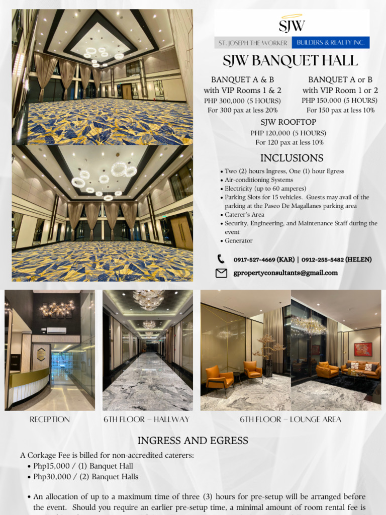 2023 SJW BANQUET HALL Brochure | PDF | Payments | Banks