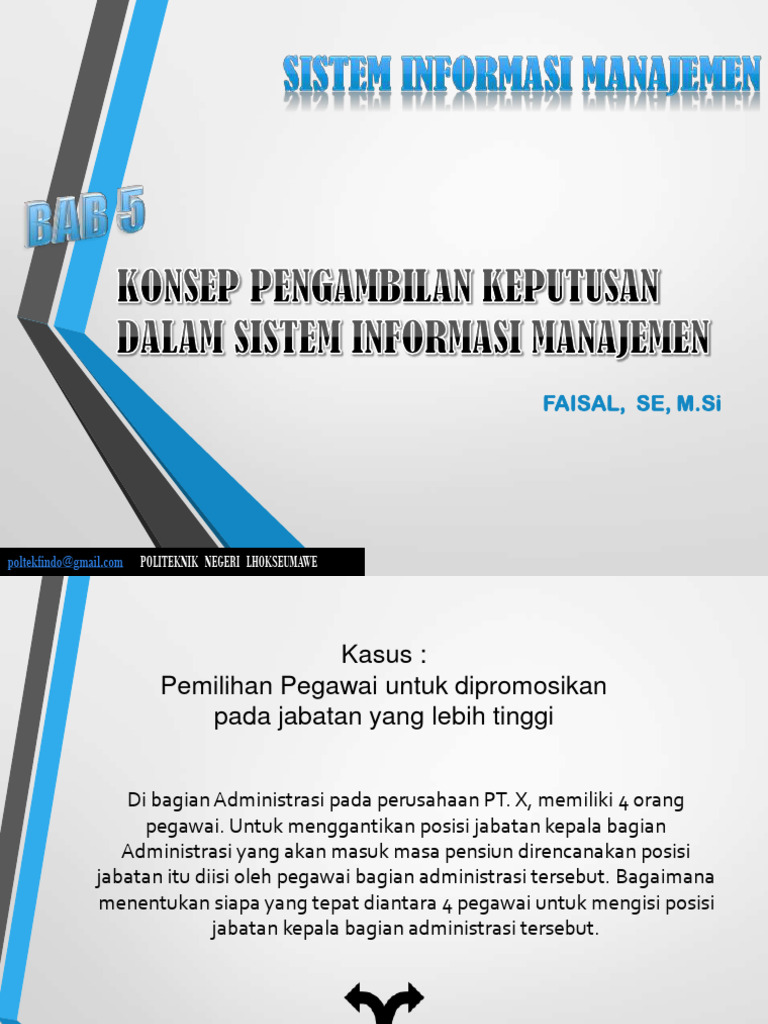 Bab 5 Konsep Pengambilan Keputusan Dalam SIM 1699943413 | PDF