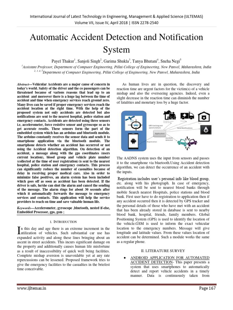 Automatic Accident Detection and Notification System | PDF | Smartphone ...