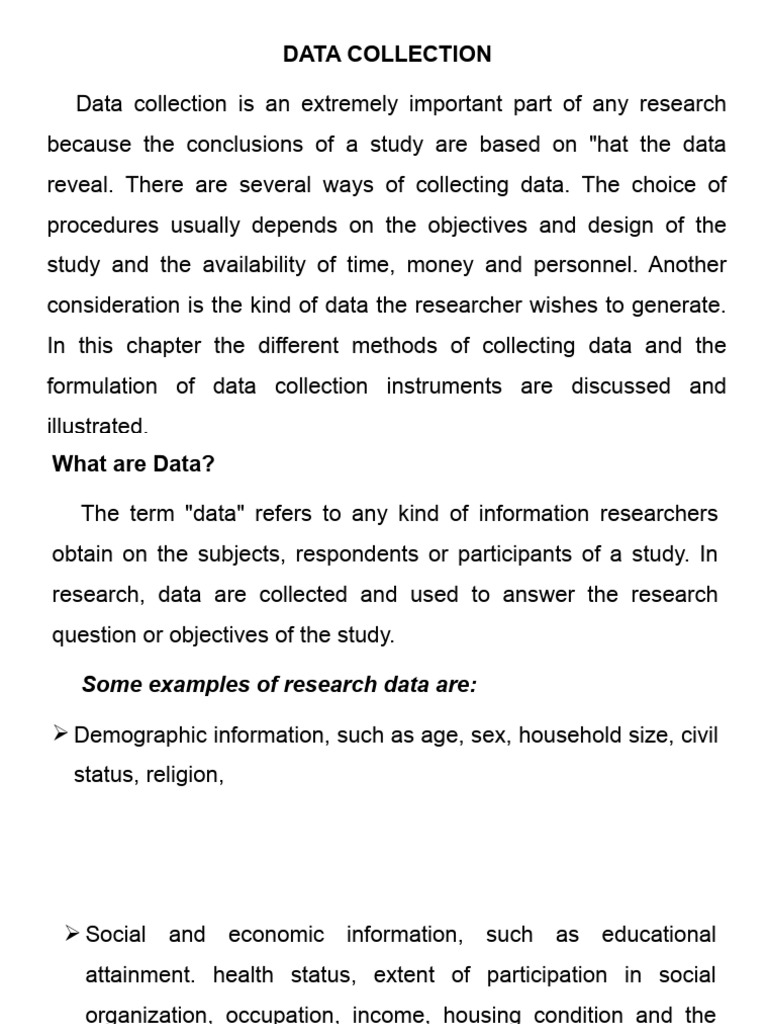 Data Collection | PDF | Survey Methodology | Data