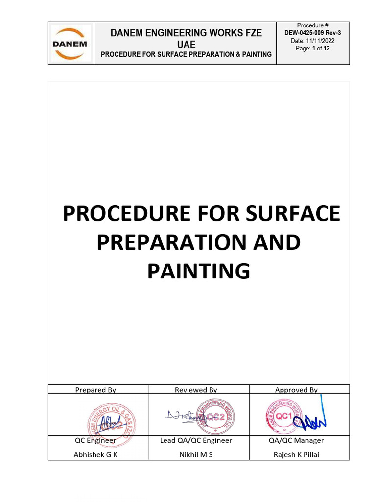 Painting Procedure | PDF | Paint | Abrasive