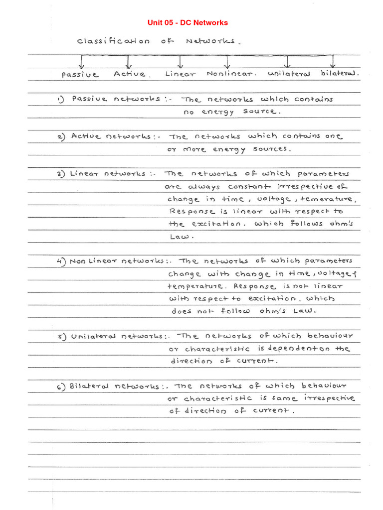 BEE Unit 5 DC Networks | PDF | Electrical Network | Electrical Circuits