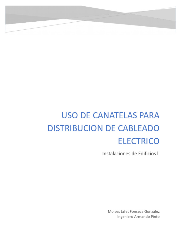 Canaletas en Distribucion de Cableado Electrico - MoisesFonseca | PDF | Cableado eléctrico
