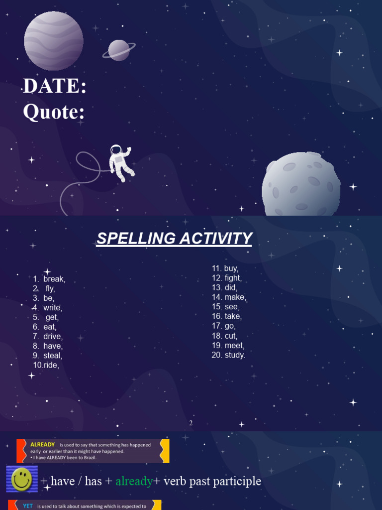 PRESENT PERFECT ALREADY,YET&JUST | PDF