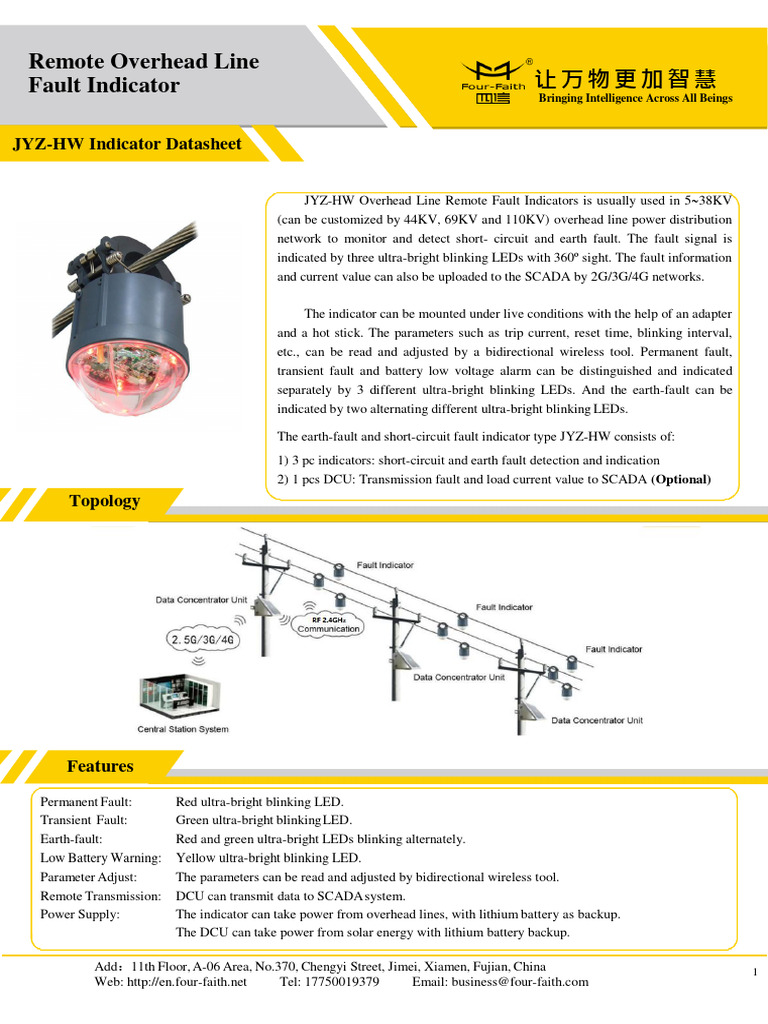 JYZ-HW Remote Fault Indicator Guide | PDF | Electrical Engineering ...