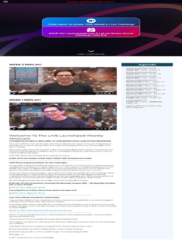 Launchpad Live Training Schedule | PDF | Human Communication